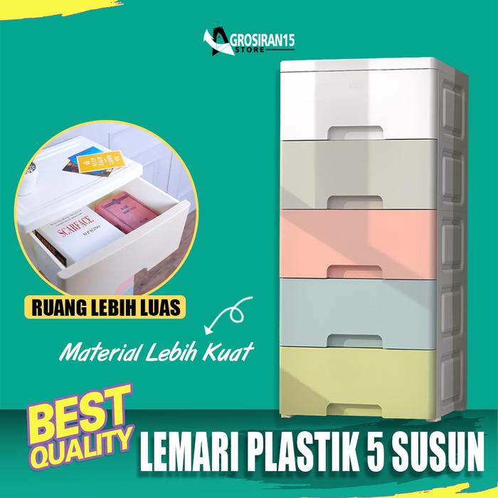 Jual Lemari Plastik Pakaian 5 Tingkat C05 Laci Susun Storage Cabinet ...