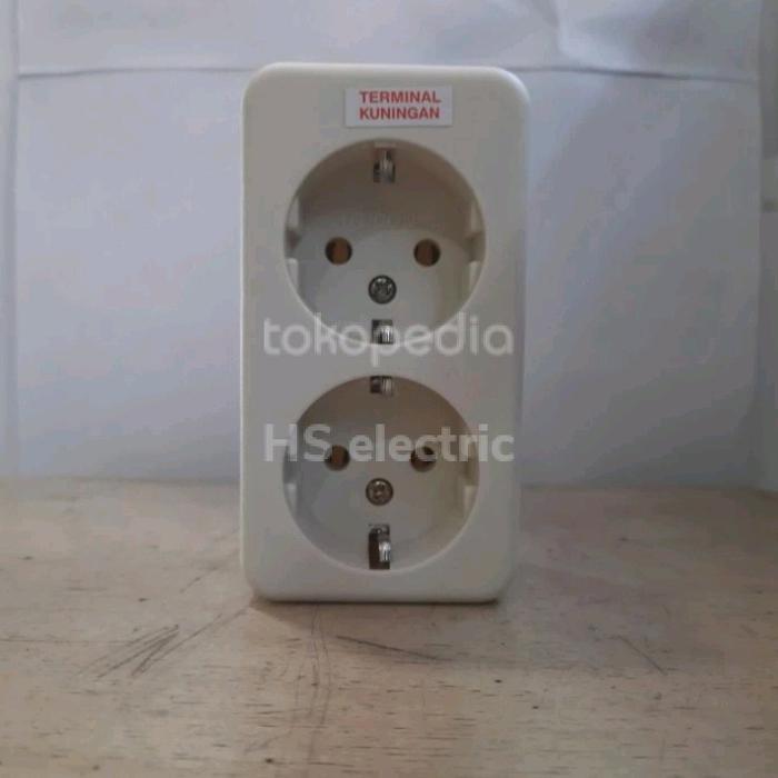Jual Stop Kontak Arde Uticon Terminal Kuningan Asli Uticon, 2 lubang ...