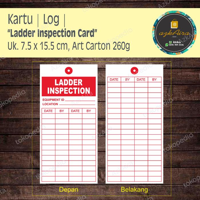 Jual Kartu Log Ladder Inspection Record Card - Kab. Tangerang - AzkAira ...