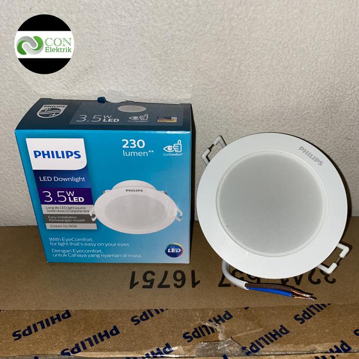 Jual Lampu downlight led philips 3.5 watt / downlight dl190b 3000k ...