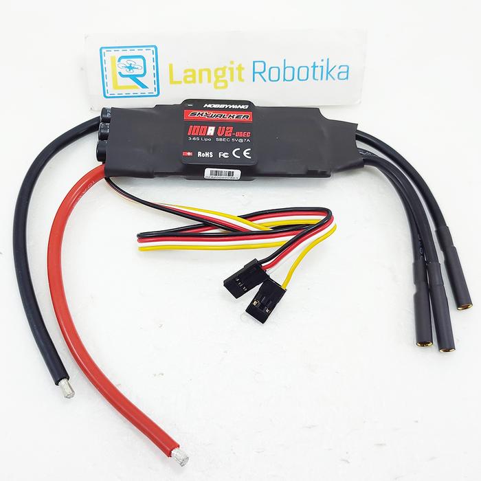 Jual ESC HOBBYWING SKYWALKER 100A ESC 100 A v2 Brushless Motor RC Plane ...