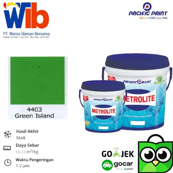Jual PACIFIC PAINT METROLITE INTERIOR 3 Liter - 4403 Green Island ...