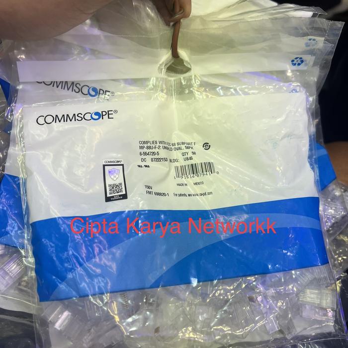 Jual Conector Rj45 AMP Commscope Cat5e Isi 50 Original RJ45 commscope ...