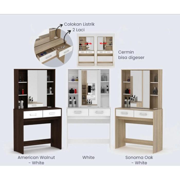 Jual meja rias pro design kaca sliding minimalis warna muda - Kota ...