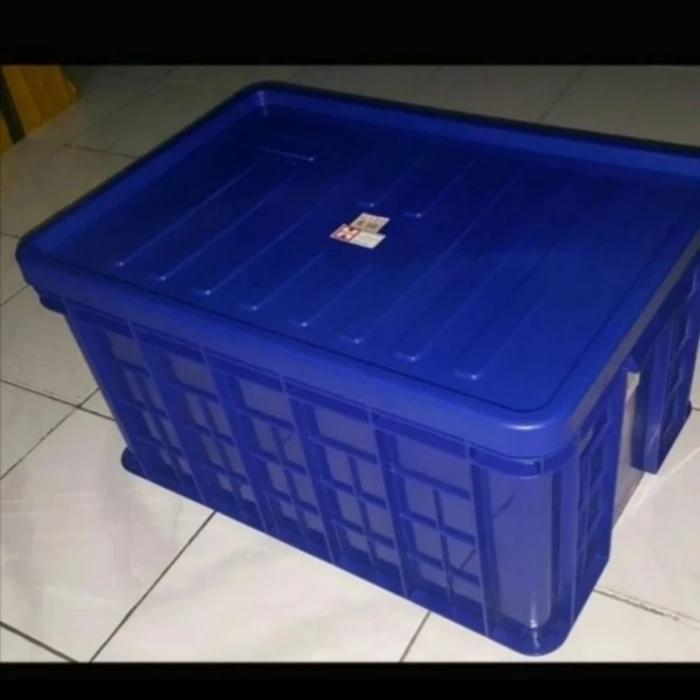 Jual BOX CONTAINER PLASTIK TEBAL HANATA 2100L(P64XL43XT18)47 LITER ...