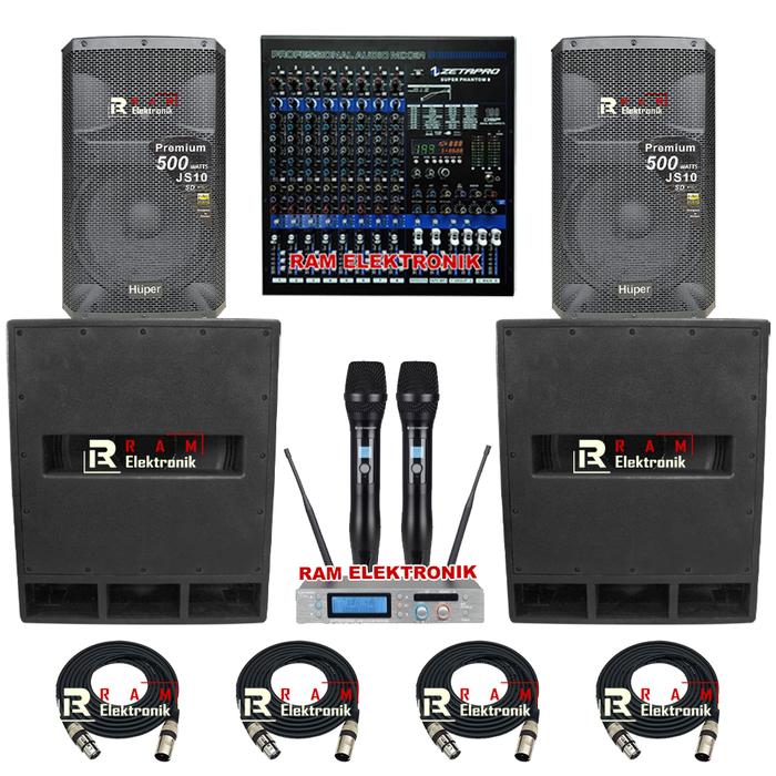 Jual Paket Sound System Outdoor HUPER JS10 + Subwoofer 18 SRP 118 ...