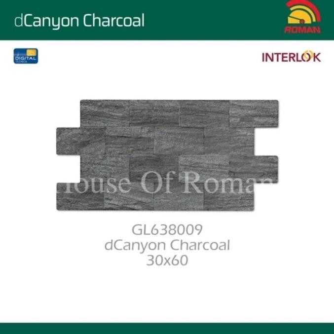 Jual Roman interlock dCanyon charcoal 60x30 / keramik batu alam / batu ...