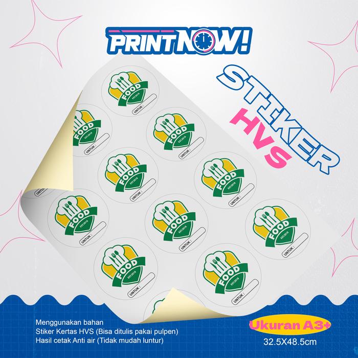 Jual Cetak Sticker HVS - Stiker HVS A3+ Stiker Kemasan Label Produk ...