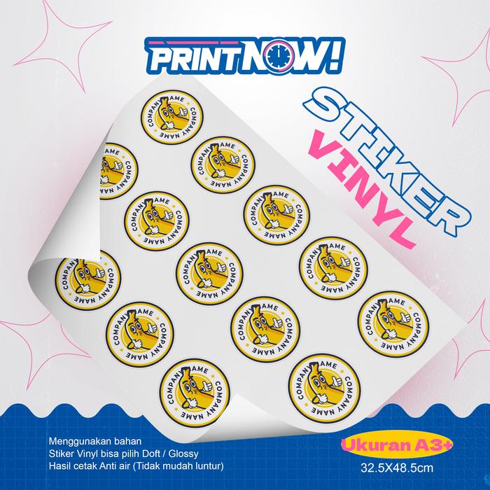 Jual Print Stiker Label - Cetak Stiker Vinil/Vinyl A3 Custom - Tanpa ...