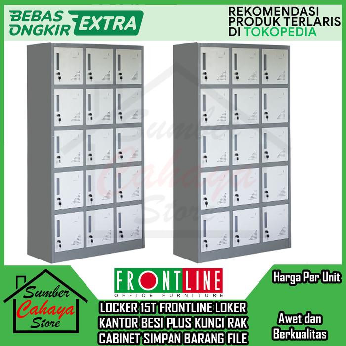 Jual [Instan] LOCKER 15T FRONTLINE LOKER KANTOR BESI PLUS KUNCI RAK ...