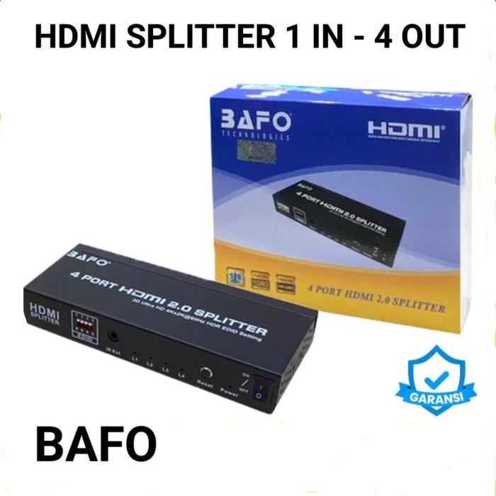Jual BAFO HDMI Splitter 4 Port Spliter HDMI 2.0 Support 4K 2K 1080 3D ...