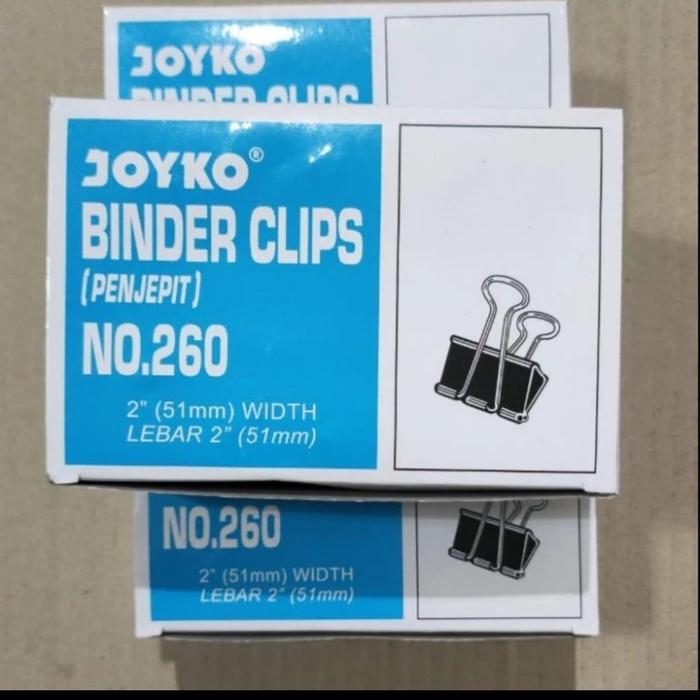 Jual binder klip no. 260 joyko / kenko / klip kertas / 1 pak 12 pcs ...