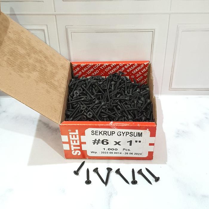 Jual Sekrup Gypsum/ Skrup Drywall 6x1" Merk Steel 6 x 1" (2.5cm ...
