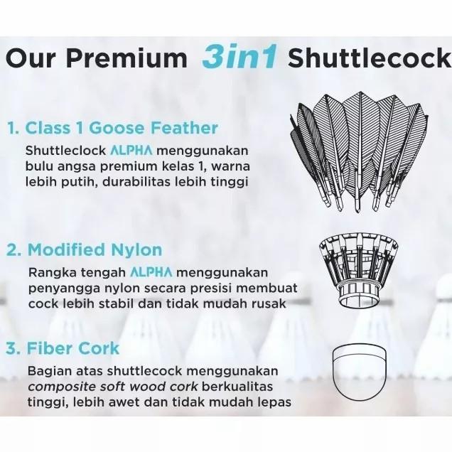 Jual New Packing Alpha 3 In 1 Pro Eco White Shuttlecock Cock Kok ...
