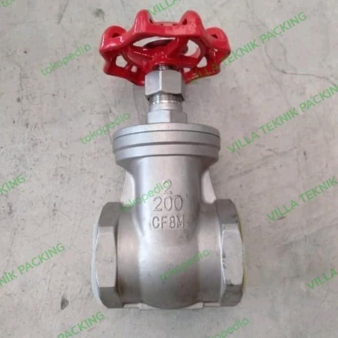 Jual Gate Valve Stainless SS316 Drat 3/4" Inch / CF8M 200PSI - Jakarta Barat - VILLA TEKNIK ...