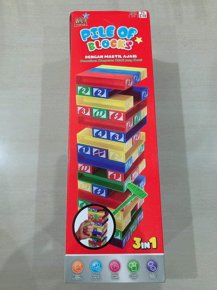 Jual Paket Permainan Keluarga Stacko Susun Balok - Balok Susun + Kartu ...