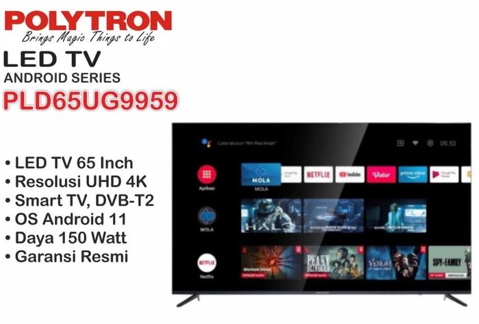 Jual LED TV POLYTRON 65" PLD 65UG9959 65 INCH USB MOVIE ANDROID SMART ...