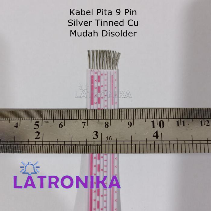 Jual Kabel Pita 9Pin Silver Tinned Cu Strip Flat Cable 9 Pin Connector ...