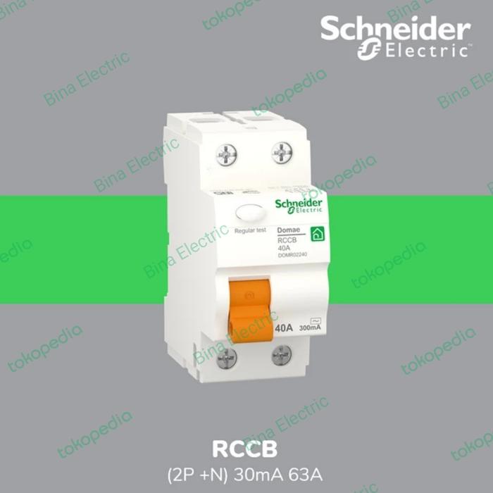 Jual ELCB / RCCB Domae Schneider 2P 63A 30mA DOMR01263 - Jakarta Pusat - Bina Electric | Tokopedia