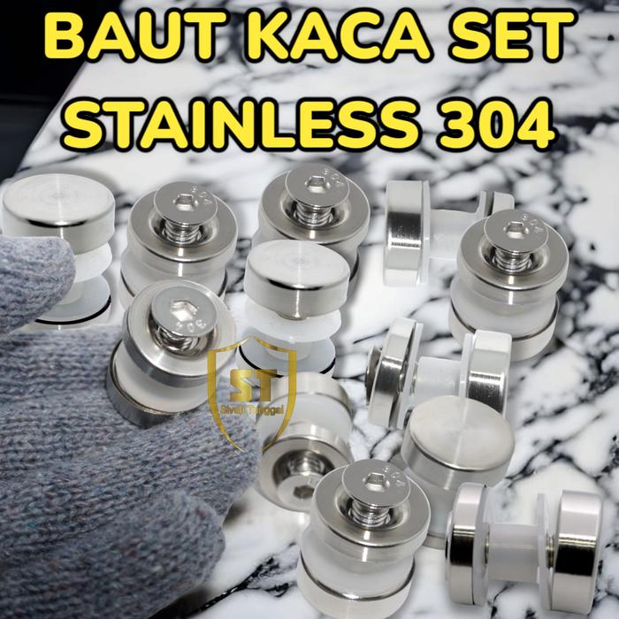 Jual BAUT KACA SET STAINLESS 304 - BAUT PENJEPIT KACA TIANG RAILING ...