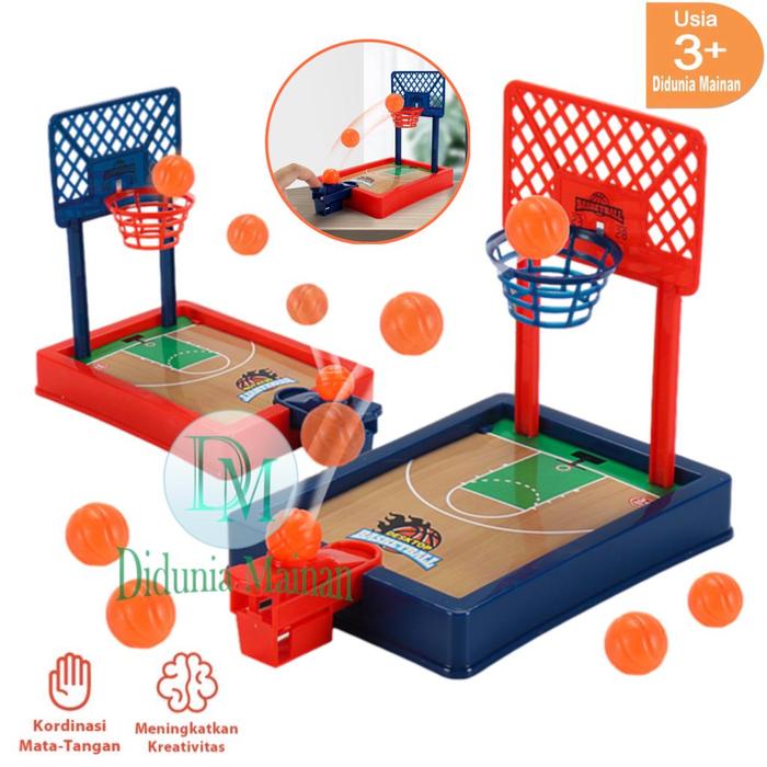 Promo Mainan anak DM lempar bola basket mini board game finger ...