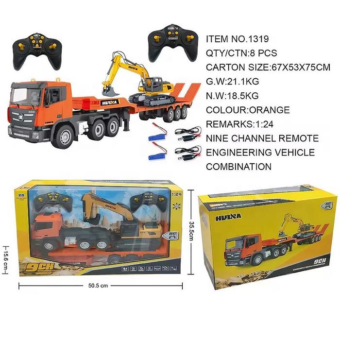 Jual HUINA 1319 2 in 1 combination rc truck trailer flatbed rc ...