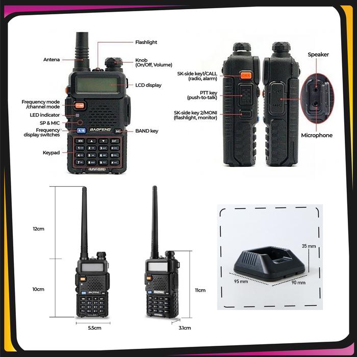 Jual Walkie Talkie Ht Handy Talkie Baofeng Uv5r/uv-5r Radio Ht Komunikasi Di Seller Noelle ...