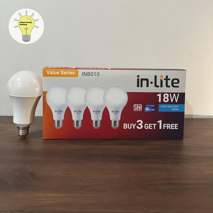 Promo PAKET SUPER MURAH BELI 3 GRATIS 1 LAMPU LED INLITE VALUE 18W ...