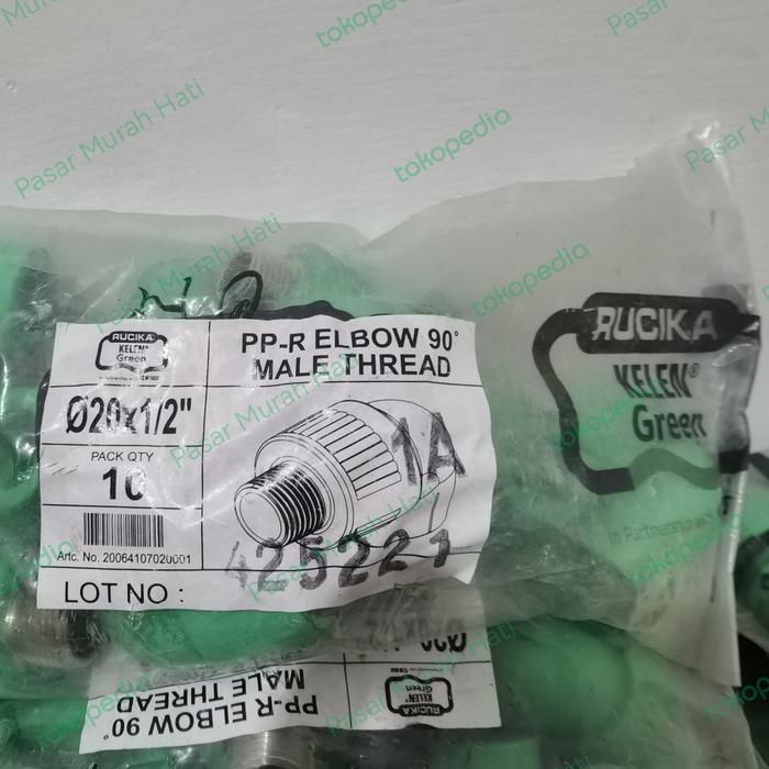 Jual Elbow drat luar ppr 20 x 1/2 inch Rucika Kellen Green - KDL Knee ...