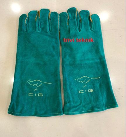 Jual sarung tangan las cig 6460,welding glove green gold - Jakarta ...
