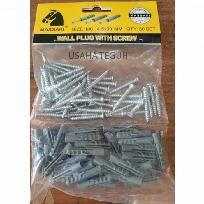 Jual Fisher Fiser Set S6 Baut Skrup Sekrup M6 isi 50 set - Kota Medan - Usaha Teguh | Tokopedia