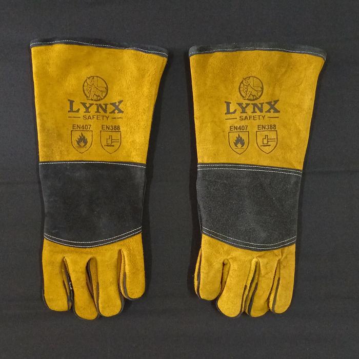 Jual Sarung Tangan Kulit Tebal Las Welding Anti Panas 16 inch Kuning ...