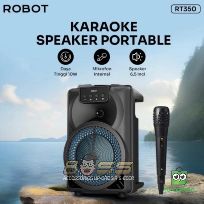Jual Robot Rb350 Portable Bluetooth 5 3 Karaoke Rgb Speaker Microphone Kota Makassar Boss