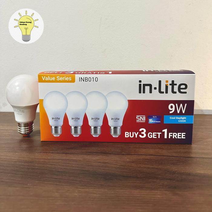 Promo PAKET SUPER MURAH BELI 3 GRATIS 1 LAMPU LED INLITE VALUE 9W ...
