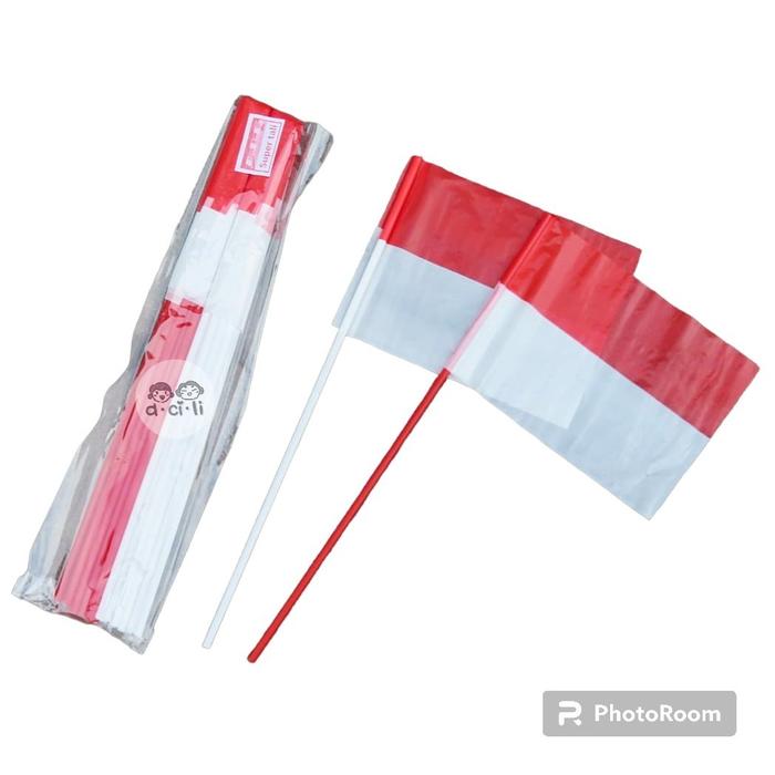 Jual Stik Plastik Bendera Pawai Dirgahayu Indonesia 17 Agustus Merah ...