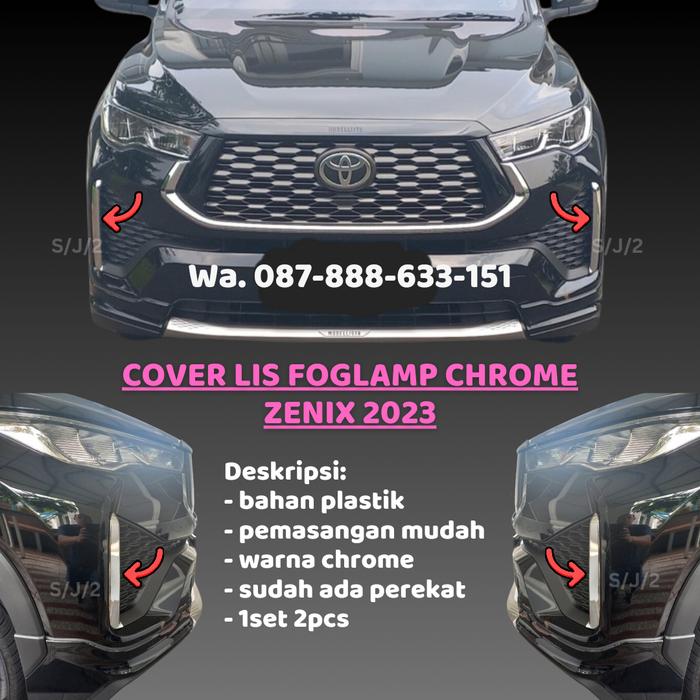Jual lis chrome foglamp fog lamp cover plastik all new innova zenix ...