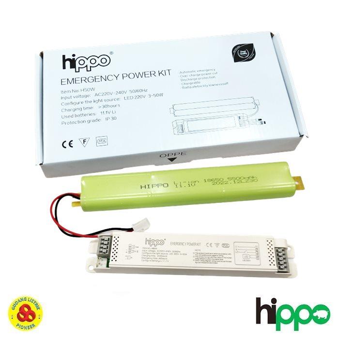 Promo Hippo Powerpack LED 3-50Watt Baterai Emergency 5500mAh Max ...