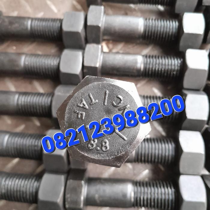 Jual baut mur baja m32 x 115 baut 88 carbon black HTB 8.8 bolT 1-1/4UNC ...