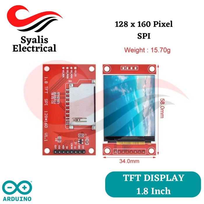Jual Display TFT LCD OLED 1.8 inch RED arduino [SYALIS] - Kota Bandung ...