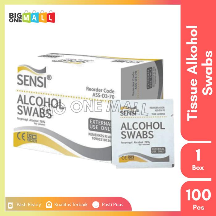 Promo SENSI Alcohol Swab 100pcs, Sensi Tissue Basah Alkohol 70%, Tisu ...