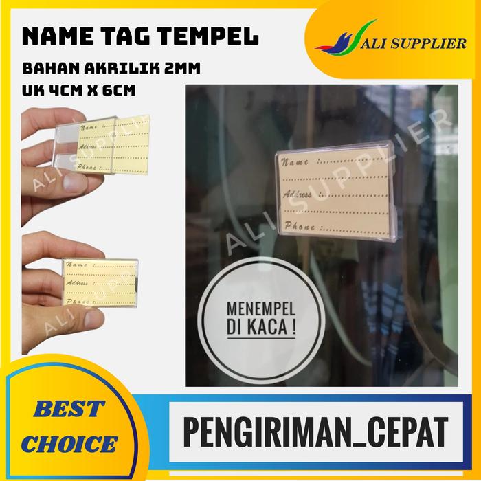 Jual AKRILIK NAME TAG LABEL TEMPEL / LABEL NAMA / NAME TAG GANTUNG ...