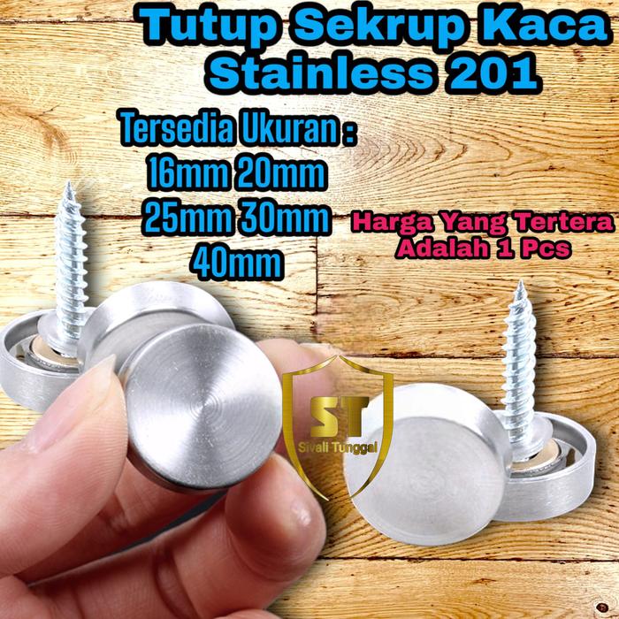 Jual SK-16MM DOP TUTUP SEKRUP KACA CERMIN - DOP SCREW 16MM STAINLESS SS ...