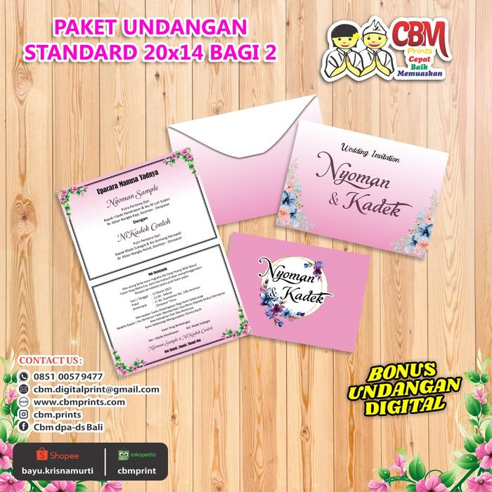 Jual Paket Cetak Undangan Standard bonus Undangan digital - Kota ...