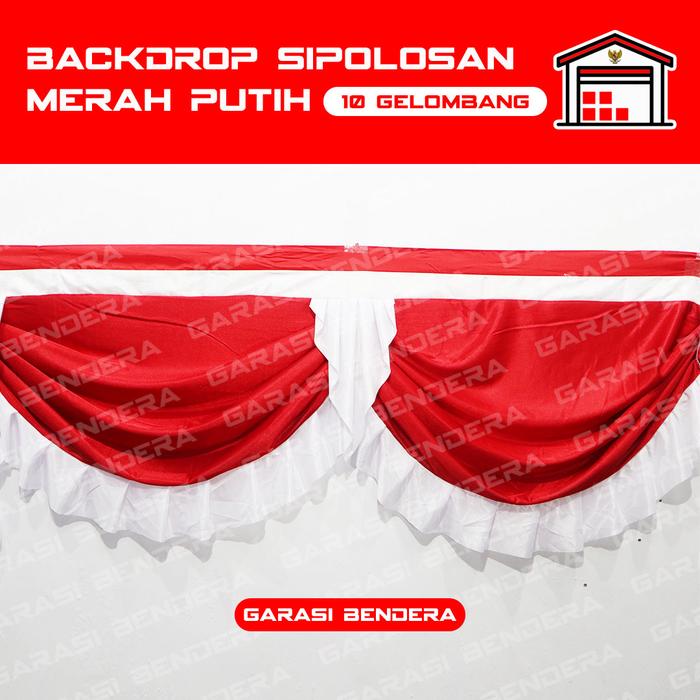 Jual Bendera Indonesia Merah Putih Polos Backdrop 10 Gelombang ...