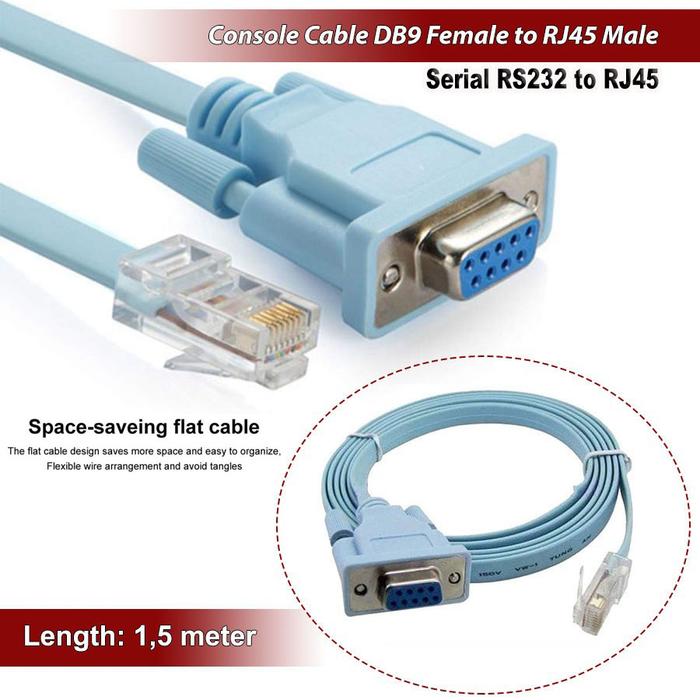 Jual Console Cable DB9 Female to RJ45 Male Cable 1.5 Meter - Jakarta ...
