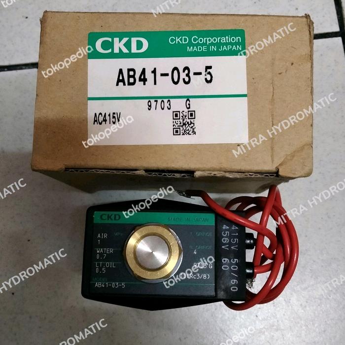 Jual CKD AB41-03-5 AC415V SOLENOID VALVE 2/2WAY PNEUMATIC - Jakarta ...