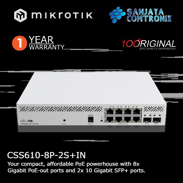 Jual MIKROTIK CSS610-8P-2S+IN 8x Gigabit PoE-out ports and 2x 10 Gb SFP ...
