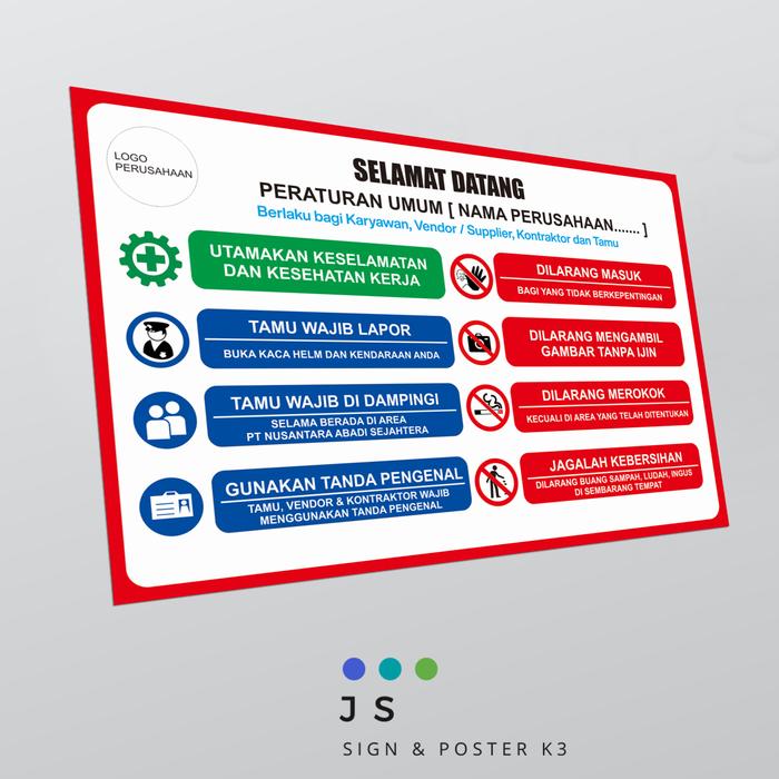 Jual SIGNBOARD SAFETY K3 - PAPAN PERATURAN UMUM A0 (120x80cm) + PLAT ...