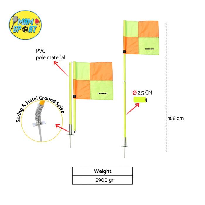Jual Bendera Sudut Lapangan Sepak Bola Futsal Atau Bendera Corner Diego ...