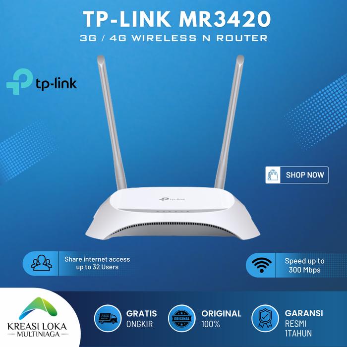 Jual TP LINK MR3420 TPLINK TL-MR3420 3G/4G Wireless N Router WIFI ...